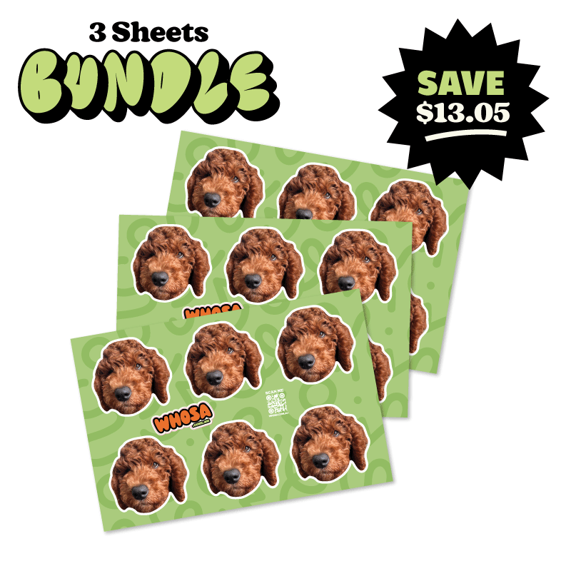 Custom Dog Sticker Sheet (6 Stickers Included) – WHOSA